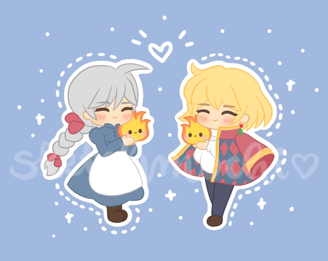 Howl's Moving Castle Sticker: Sophie and Calcifer, Studio Ghibli Vinyl ...