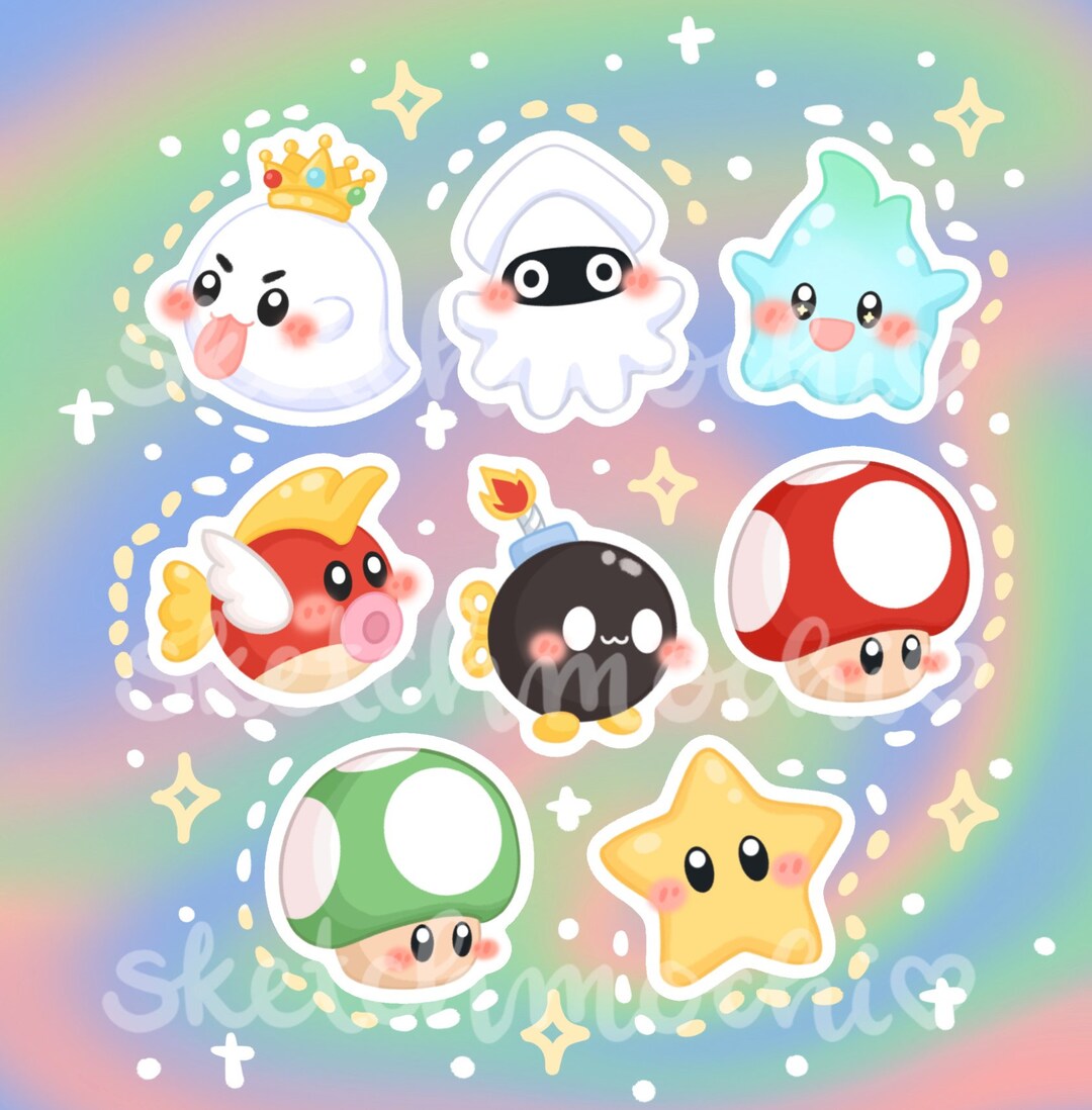 Cute Mario Inspired Lumalee Luma Bloop King Boo Toad Mushroom Cheep ...