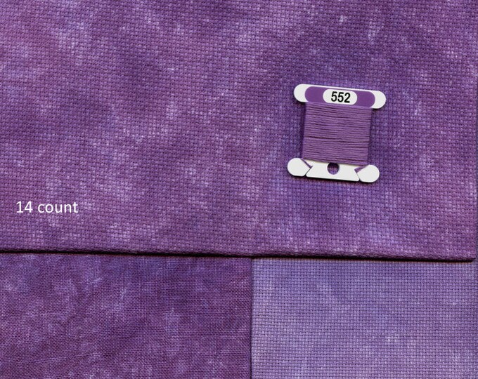 14 Count Deep Purple Aida Zweigart, 18x21, Hand Dyed Cross Stitch ...