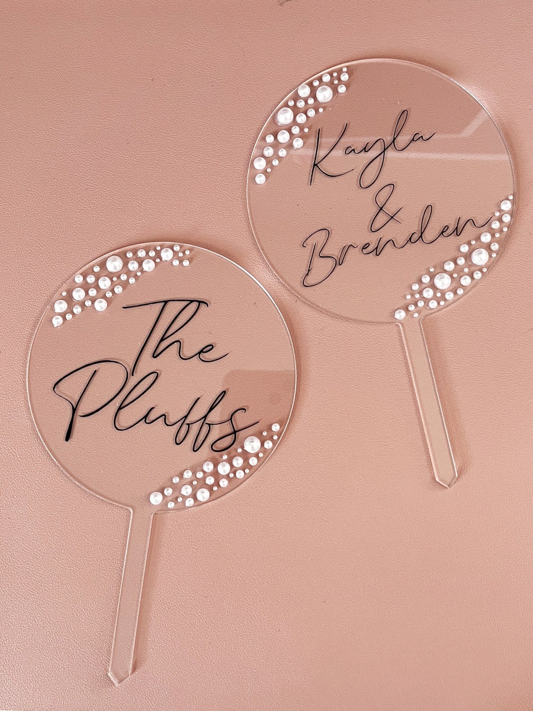 Pearl Wedding Acrylic Cake Topper Clear Cake Topper, Wedding Topper ...