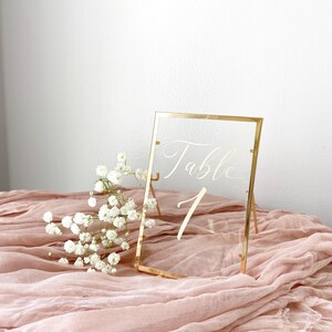 Gold Metal Table Number Frame Vinyl Table Number Wedding - Etsy