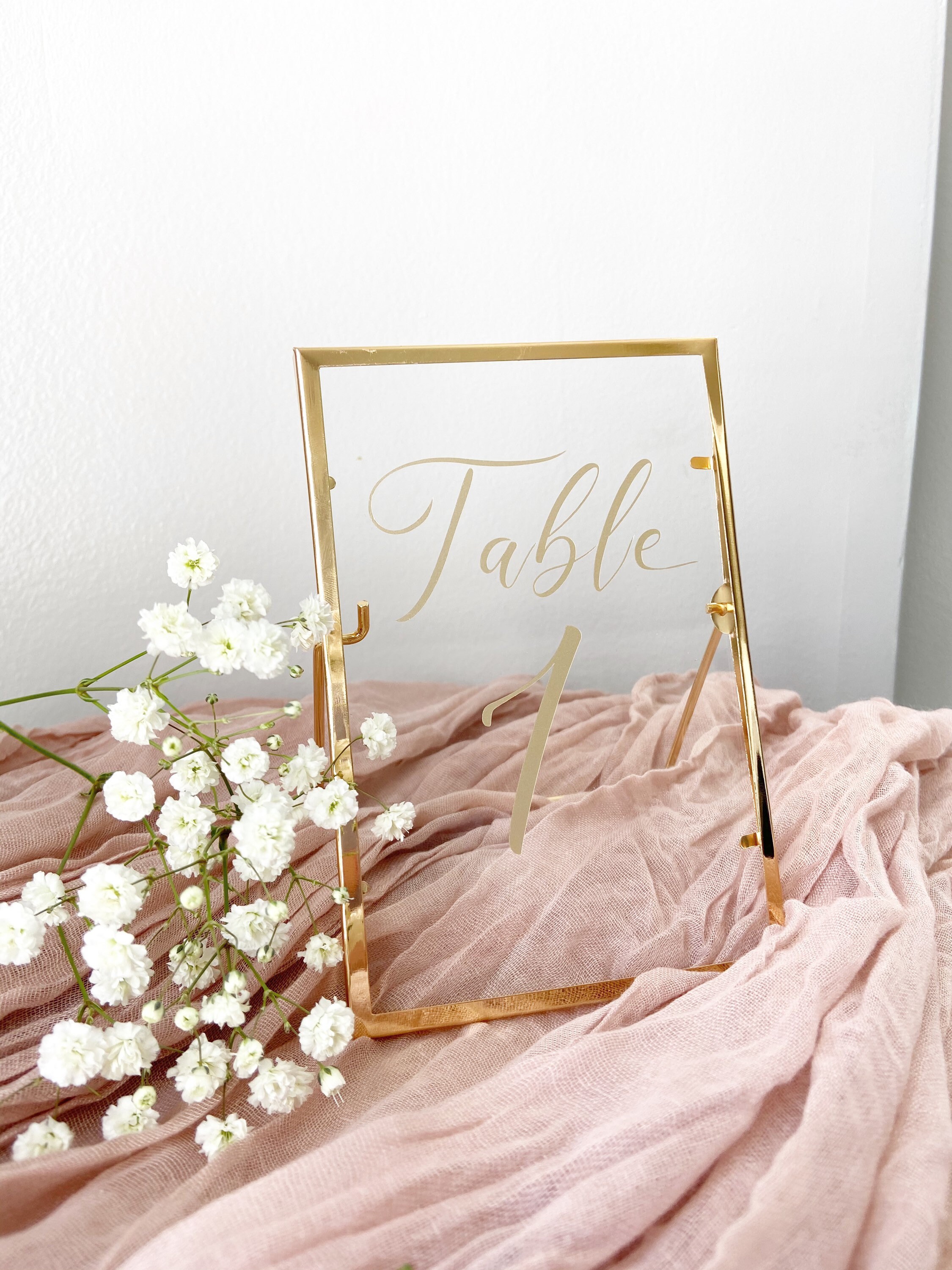Gold Metal Table Number Frame Vinyl Table Number Wedding - Etsy