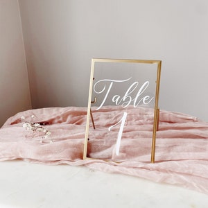 Gold Metal Table Number Frame Vinyl Table Number Wedding - Etsy