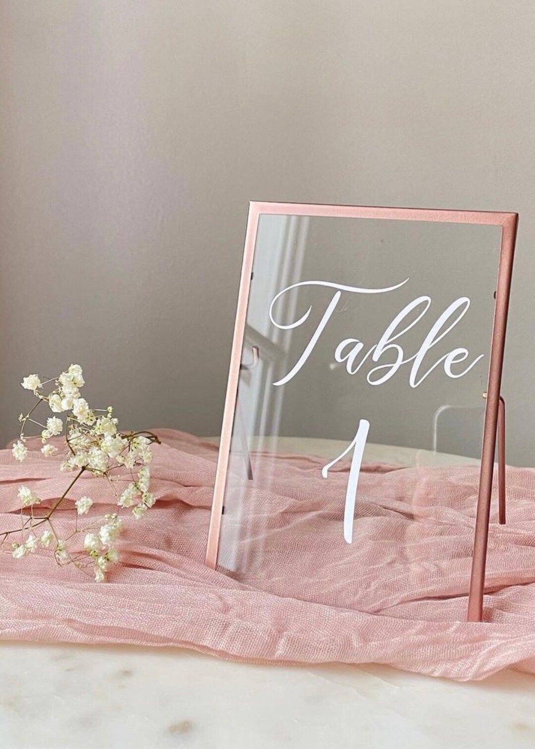 Rose Gold Table Numbers Custom Table Number Holders Wedding - Etsy