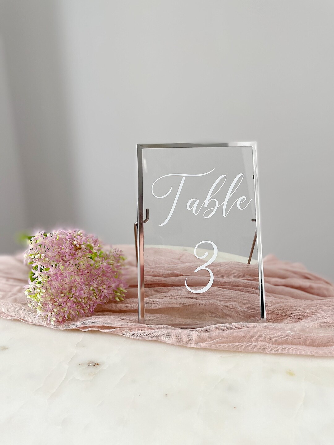 Silver Table Number Frame Vinyl Custom Table Number Wedding - Etsy