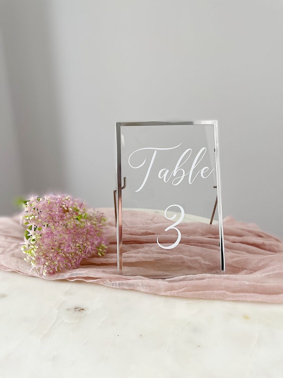 Silver Table Number Frame Vinyl Custom Table Number Wedding - Etsy