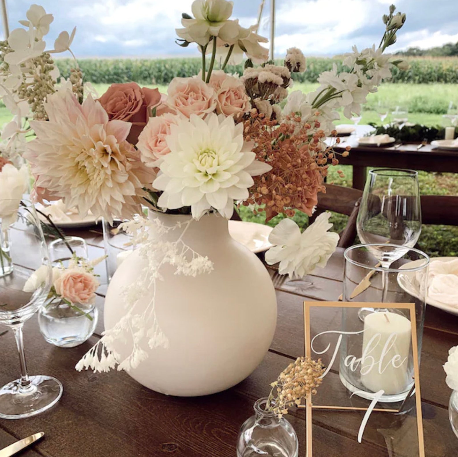 Gold Metal Table Number Frame Vinyl Table Number Wedding - Etsy