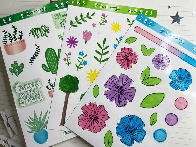 Plant-themed Sticker Sheets 1 Planner & Bullet Journal Stickers - Etsy