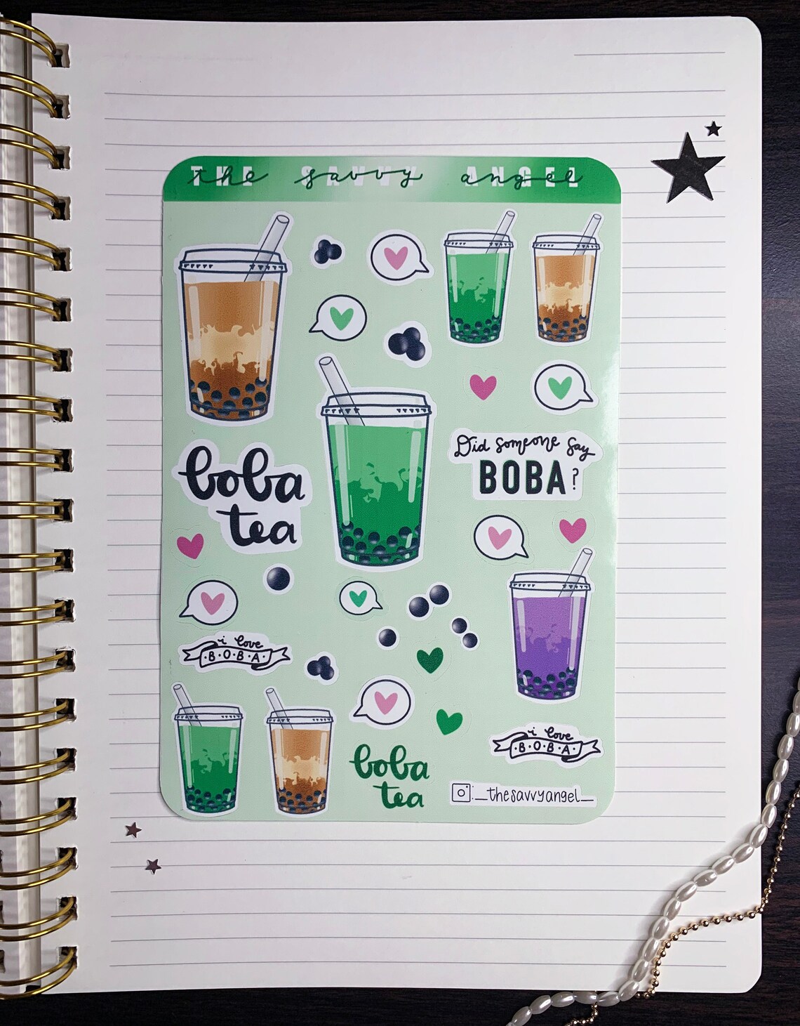 Boba Tea Sticker Sheet Planner & Bullet Journal Stickers - Etsy