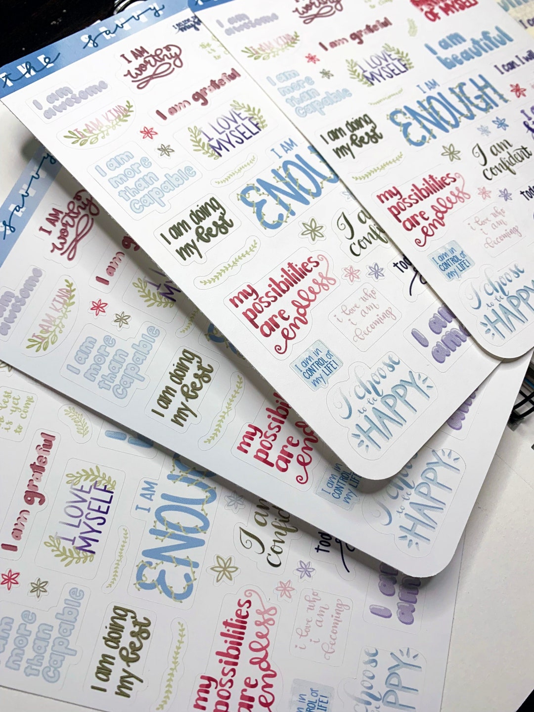Positive Affirmations Sticker Sheet Planner & Bullet Journal - Etsy