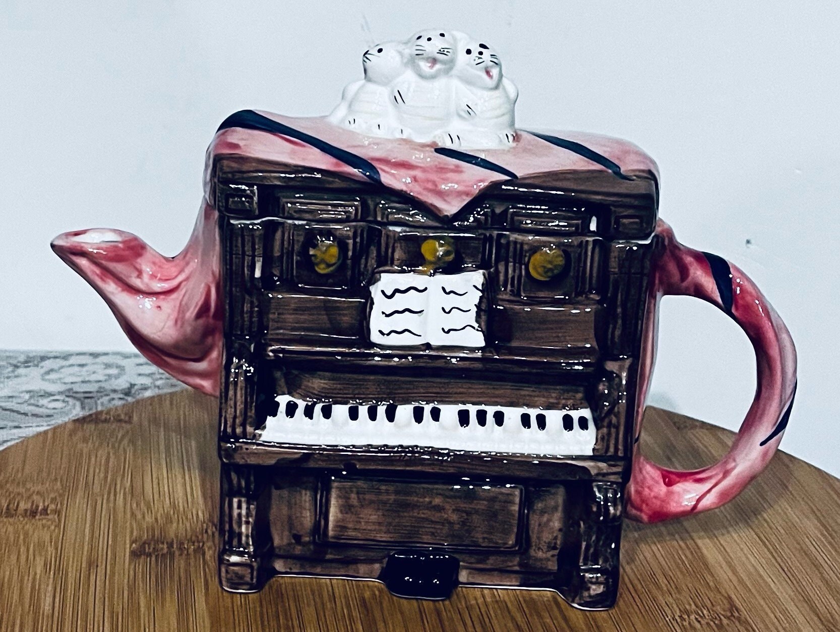 Novelty Piano Teapot W/ 3 Singing Cats - Etsy