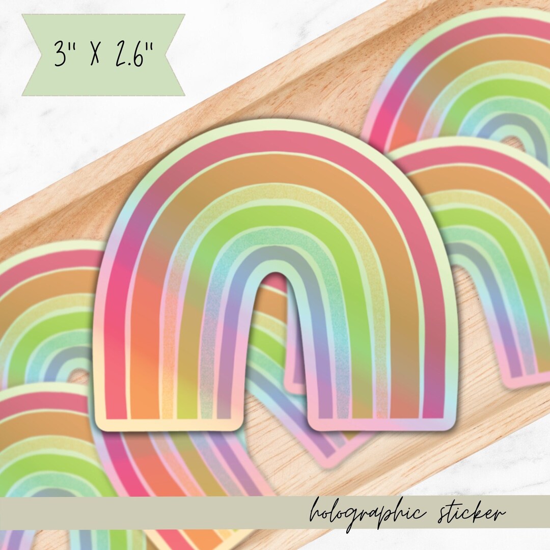 Holographic Rainbow Sticker / Vinyl Rainbow Sticker / Holographic ...