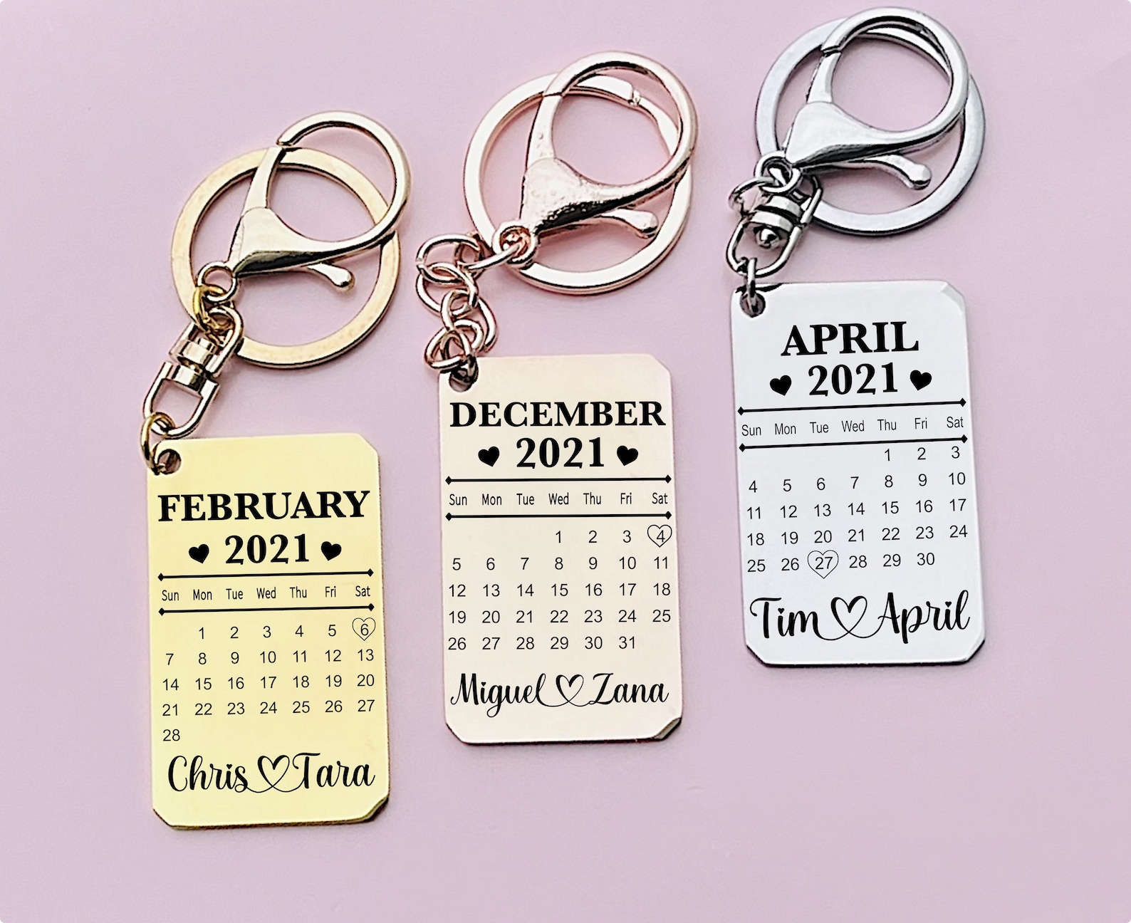 Personalized Calendar Keychain Coordinates Keychain - Etsy