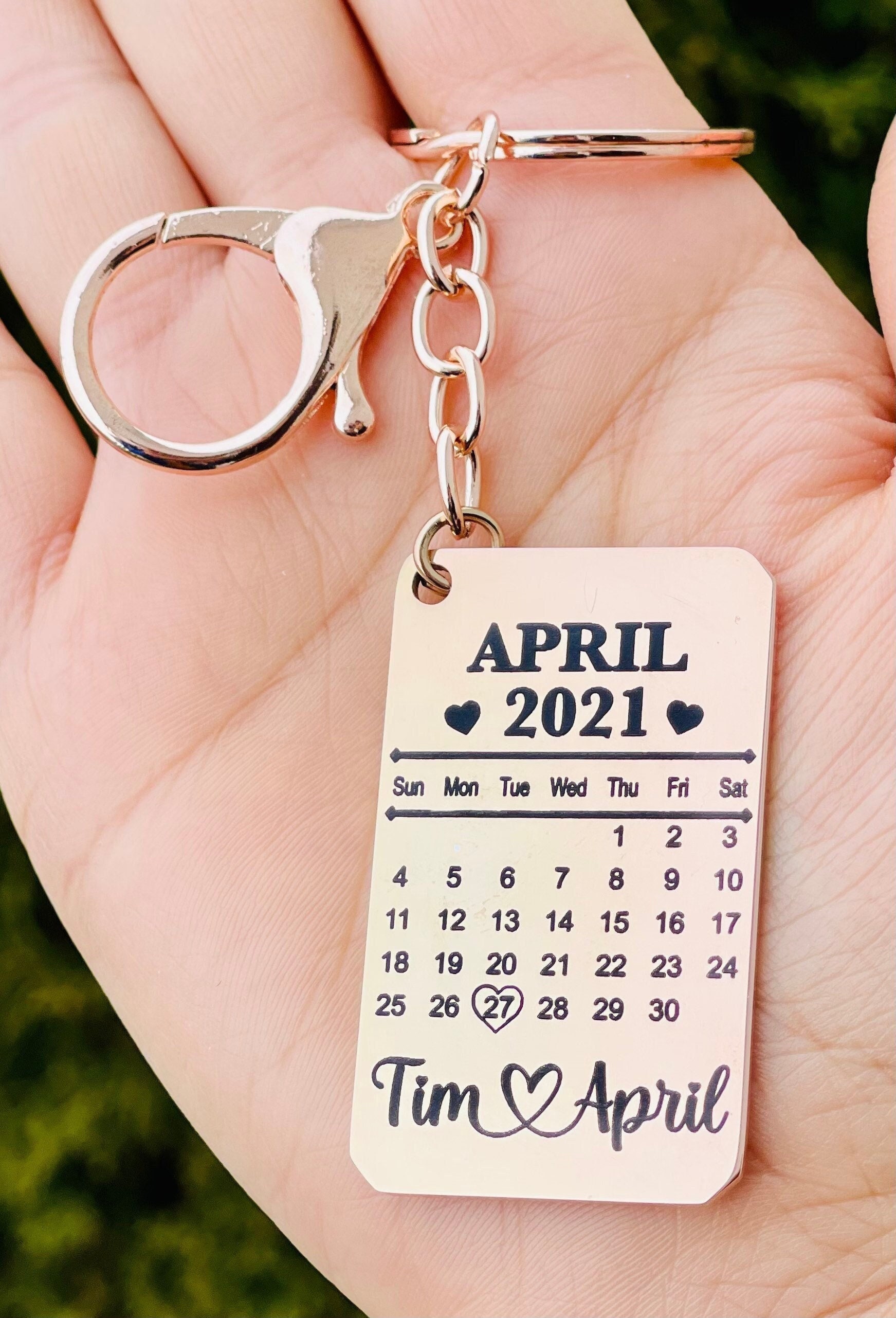 Personalized Calendar Keychain Coordinates Keychain - Etsy