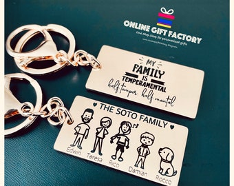 Stick Figure Family Keychain - Etsy