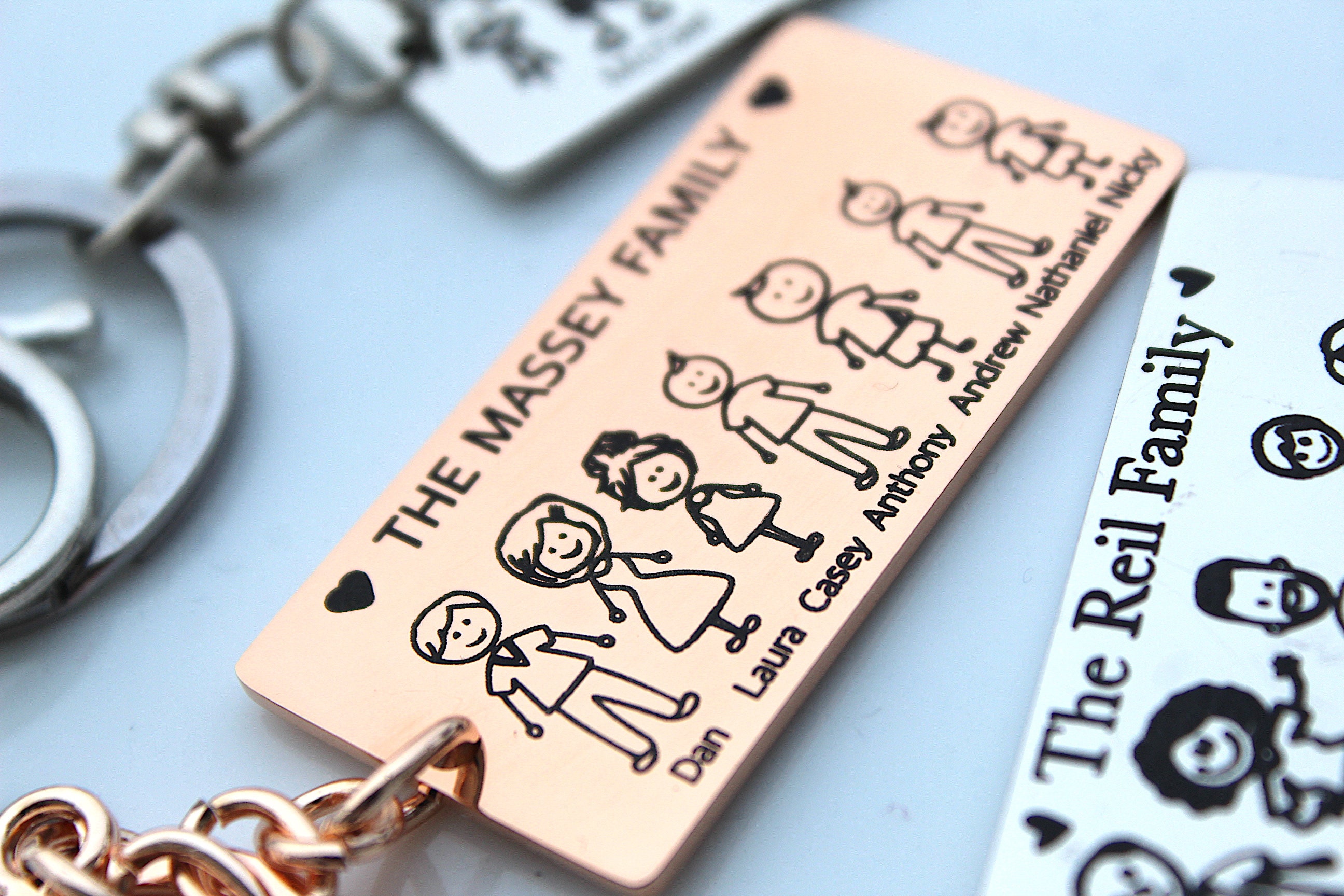 Family Gift Stick Figure Family Key Chain Gift for Family | Etsy