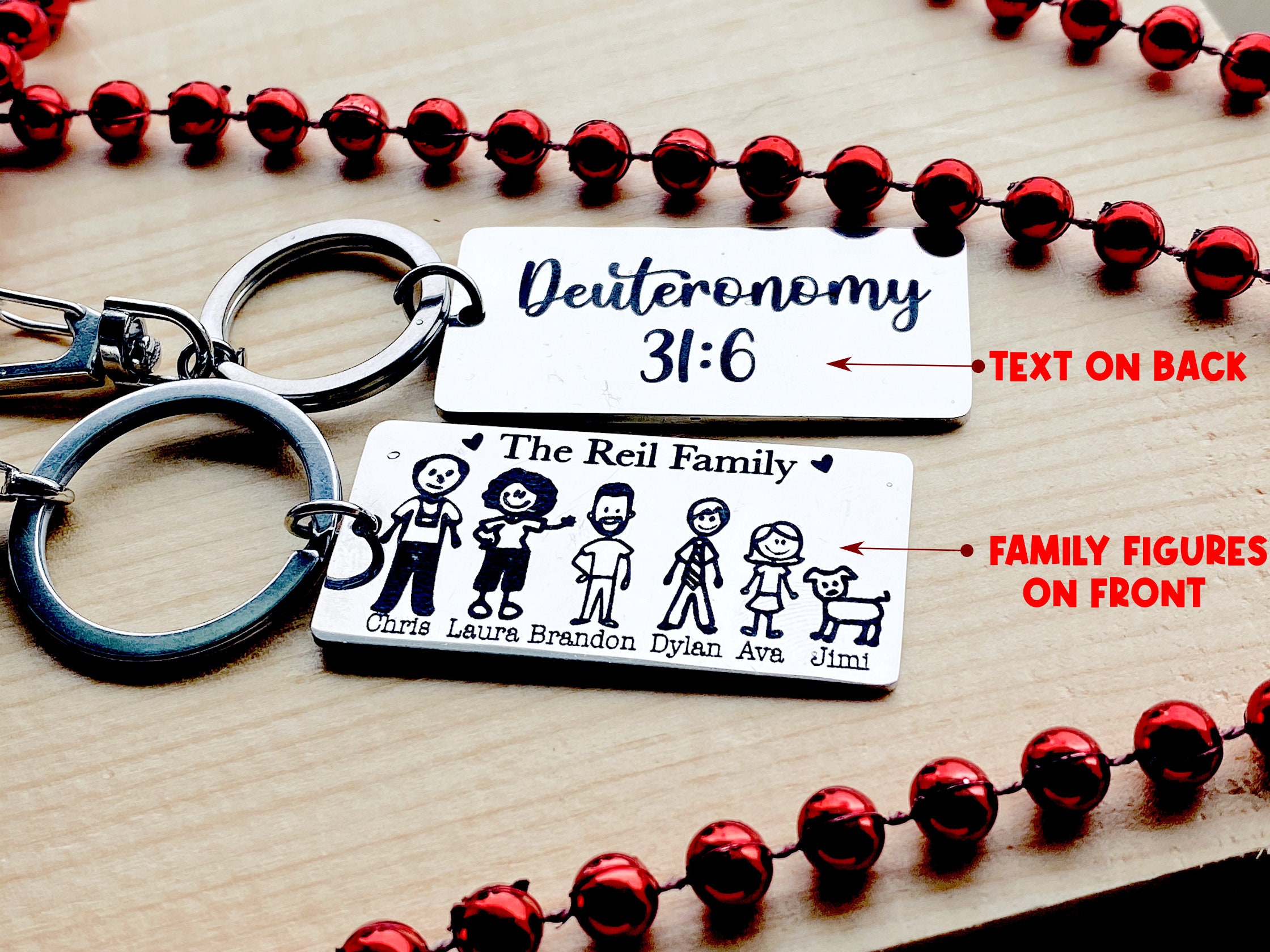 Family Gift Stick Figure Family Key Chain Gift for Family | Etsy