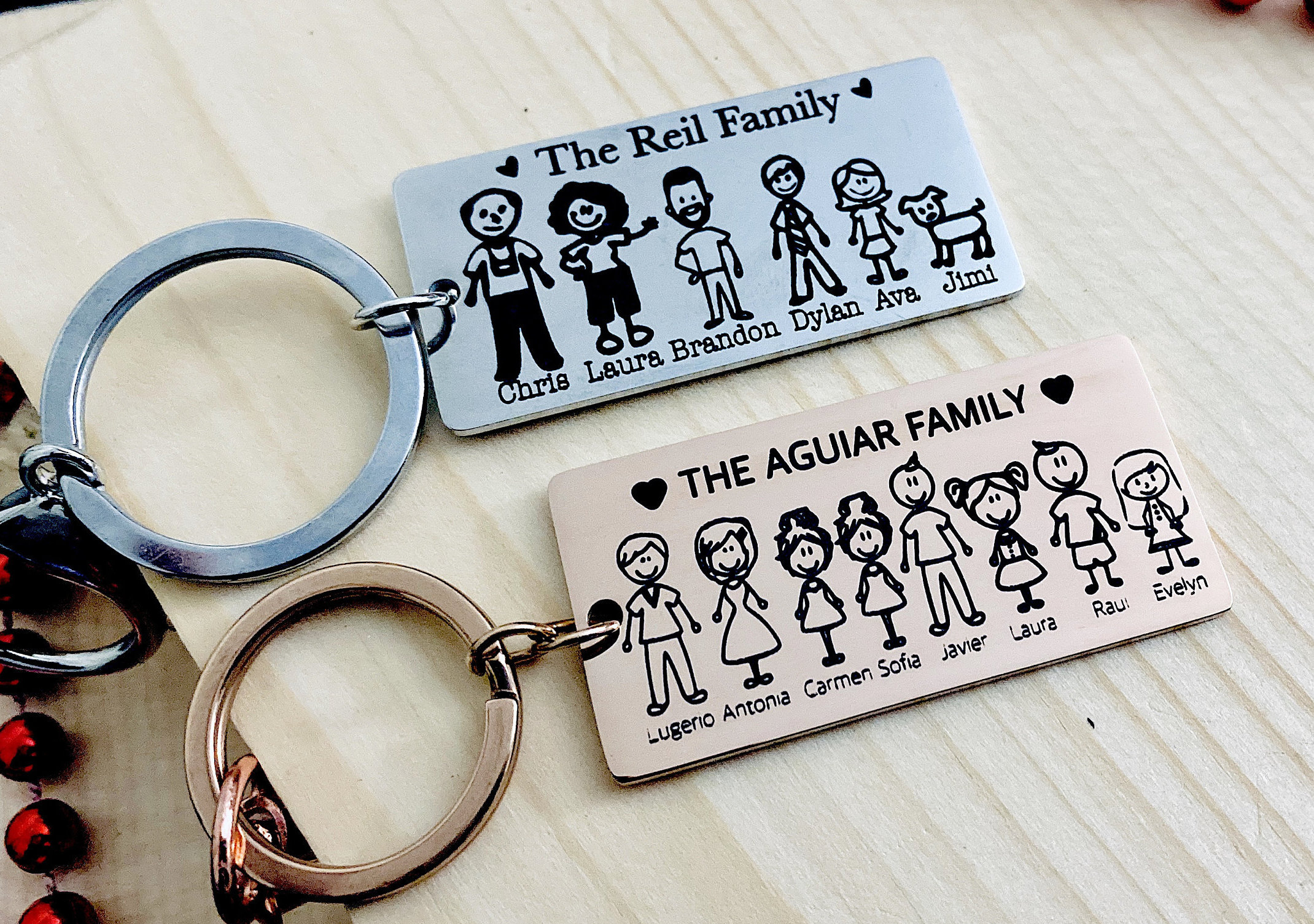 Family Gift Stick Figure Family Key Chain Gift for Family | Etsy