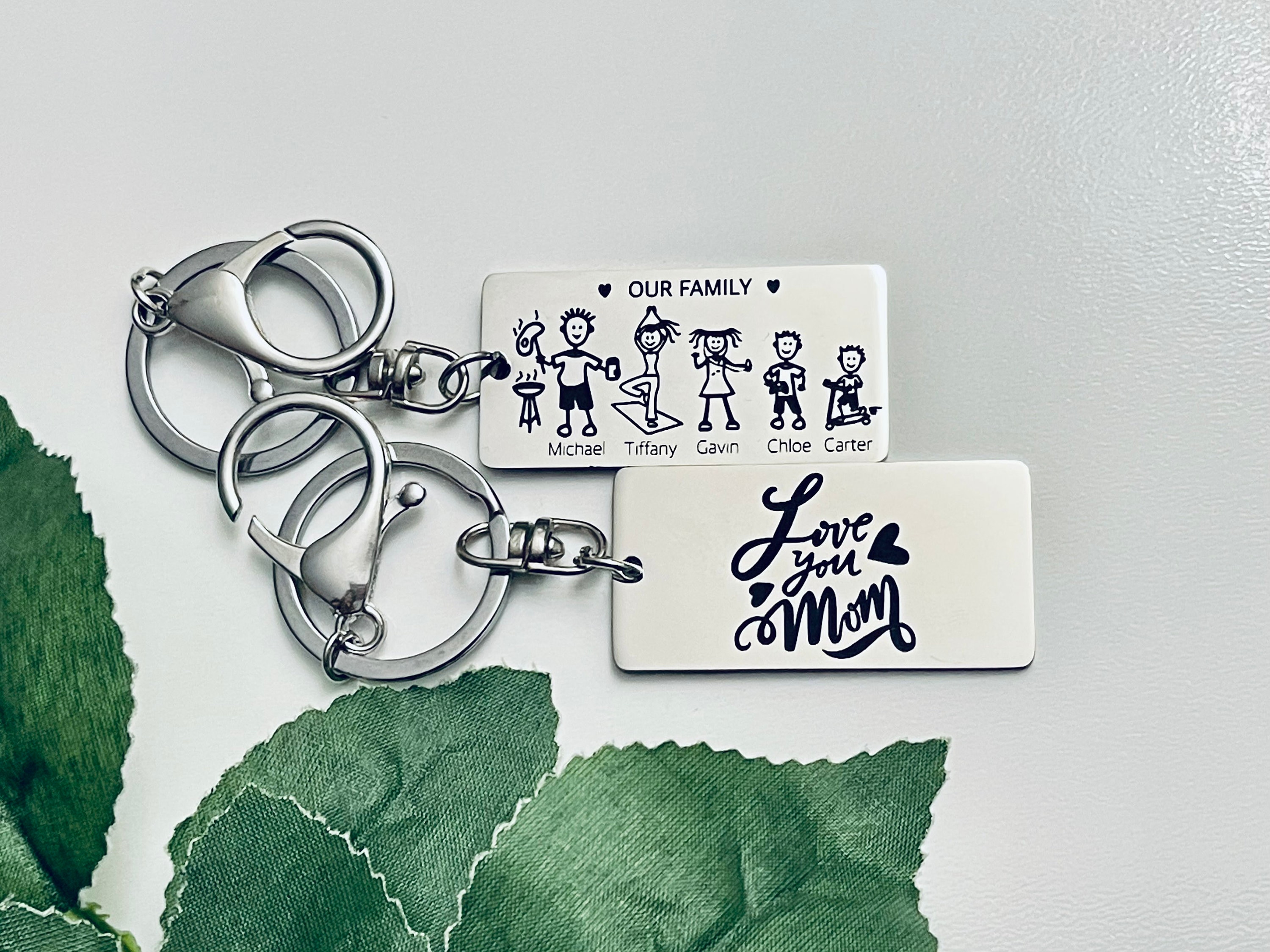 Family Gift Stick Figure Family Key Chain Gift for Family | Etsy