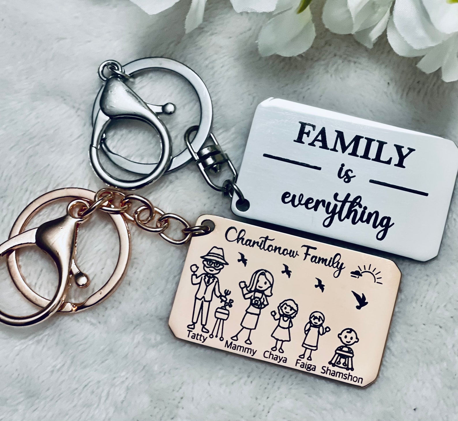 Family Gift Stick Figure Family Key Chain Gift for Family - Etsy
