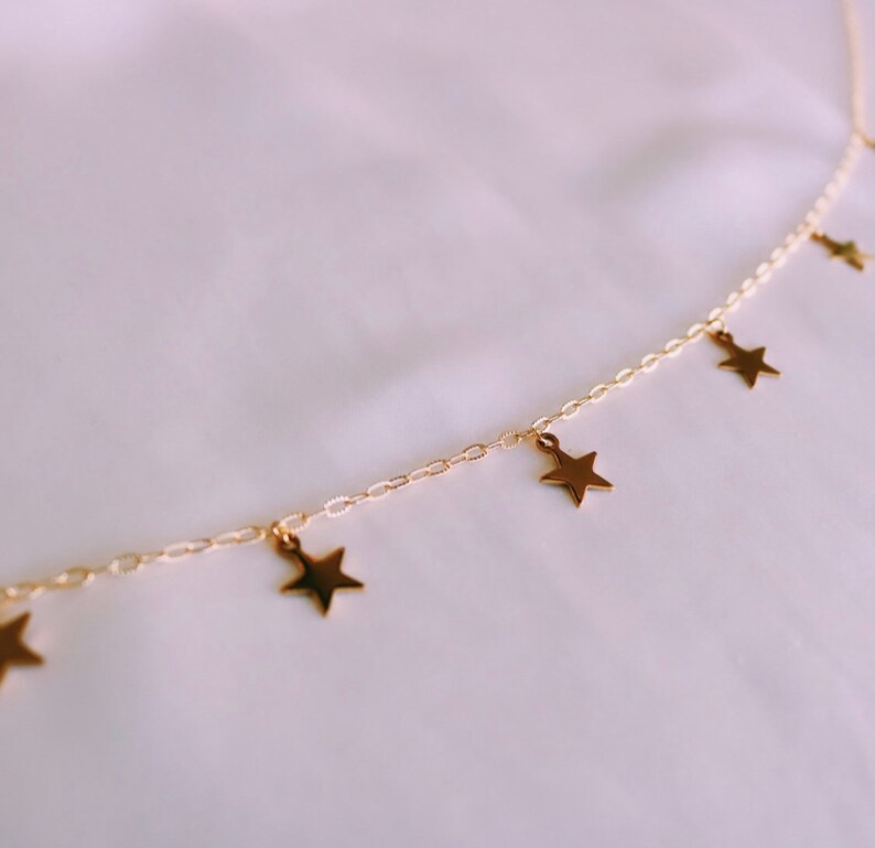 Star Choker Necklace Gold Star Necklace Dainty Choker - Etsy