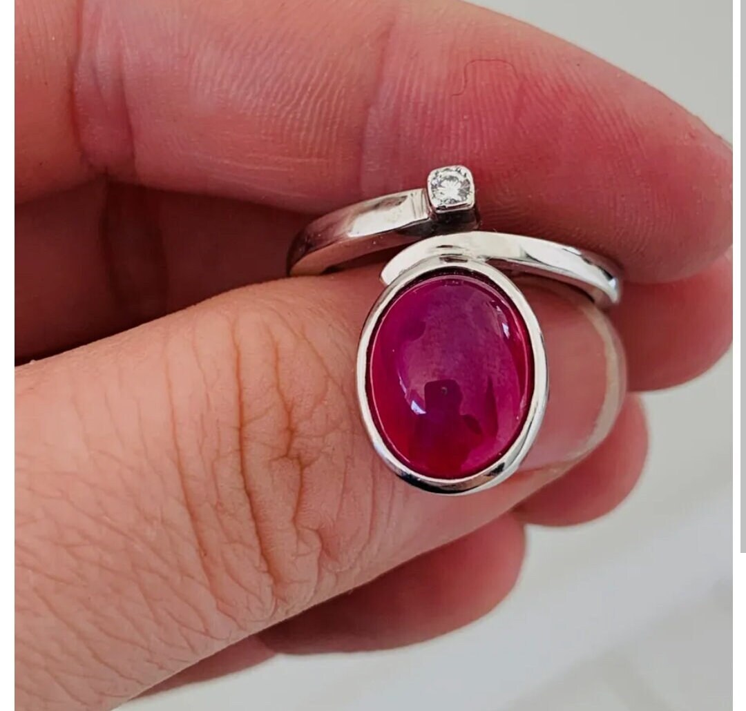 Stunning Rare Antique Genuine 5ct Natural Star Ruby Cobochon Ring. Gold ...
