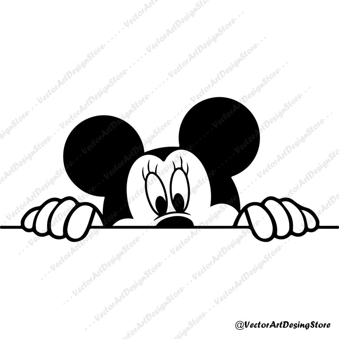Mickey Mouse Svg Mickey Mouse Peeking Peeking Minnie Mouse Etsy