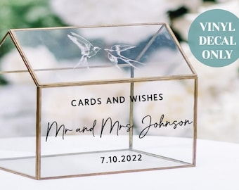 Custom Card Box Decal for Wedding Personalized Card Box Sticker Custom ...