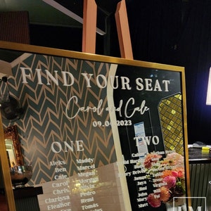 Find Your Seat Vinyl Decal for Seating Chart Mirror DIY Wedding Seating ...