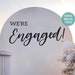 We're Engaged Sign Vinyl Decal Engagement Party Backdrop Decal for ...
