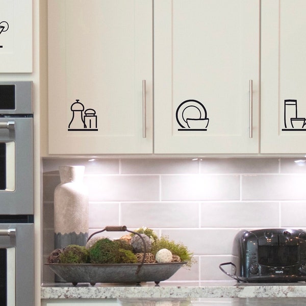 Kitchen Cabinet Decal Logo Vinyl Stickers Modern Cupboard Drawers Home ...