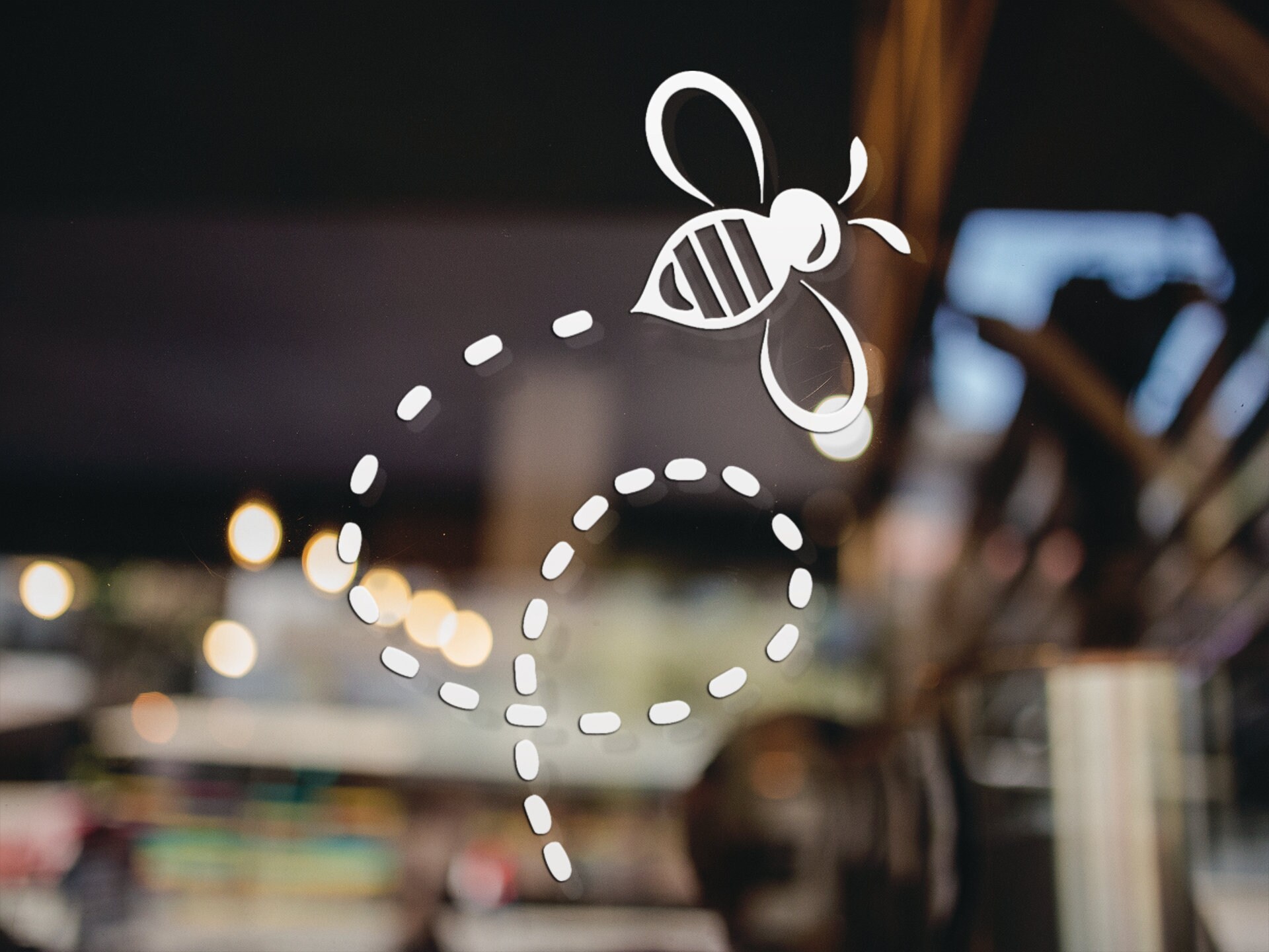 Cute Bee Stickerhappy Bee Wall Stickerbee Design Frosted - Etsy Australia