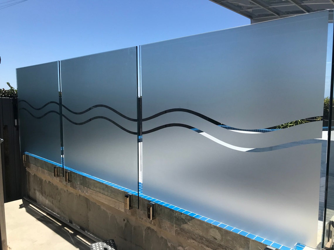 WAVE Frosted Window Film Privacy Vinyl Decal for Glass Door | Etsy