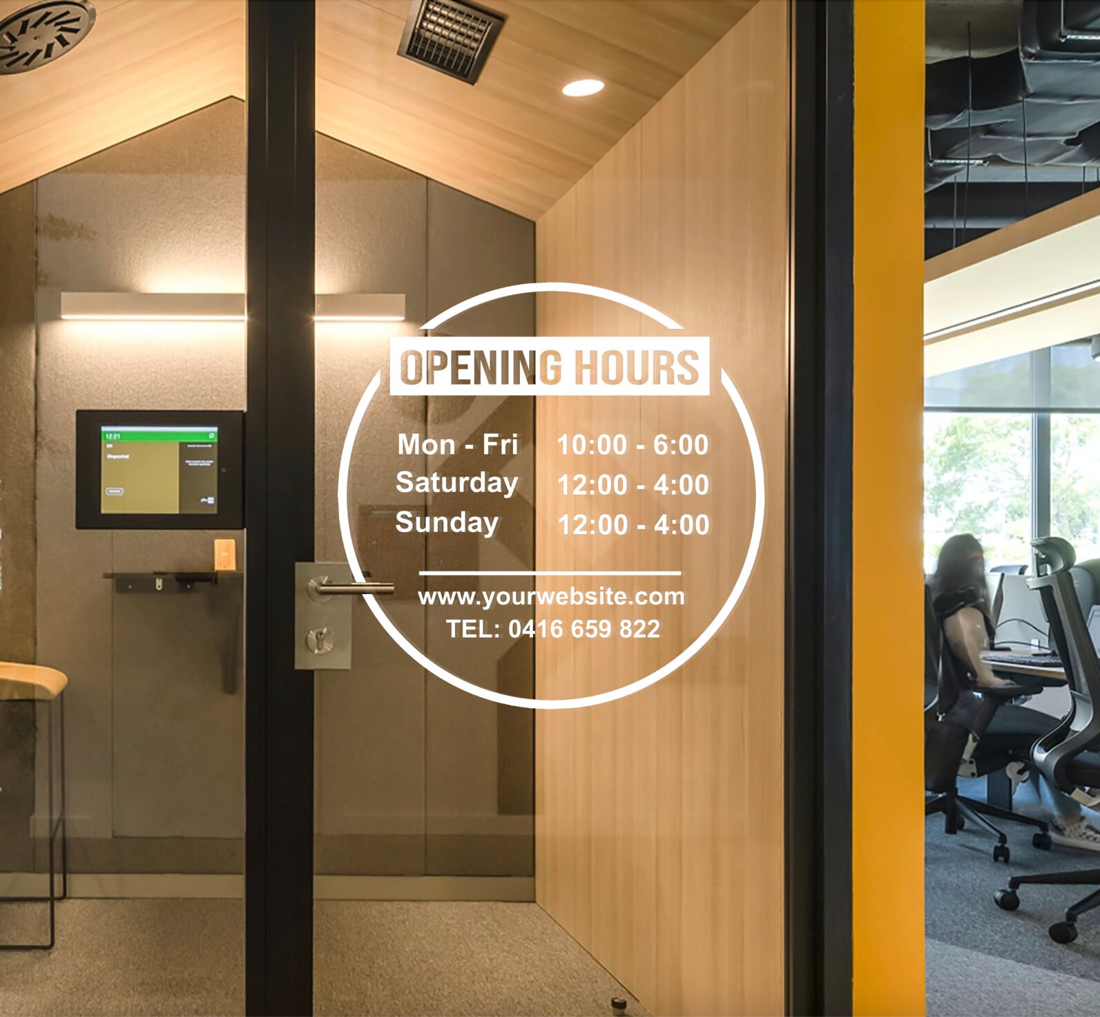 Opening Hours Storefront Decal, Custom Business Hour Decal, Store Hours ...