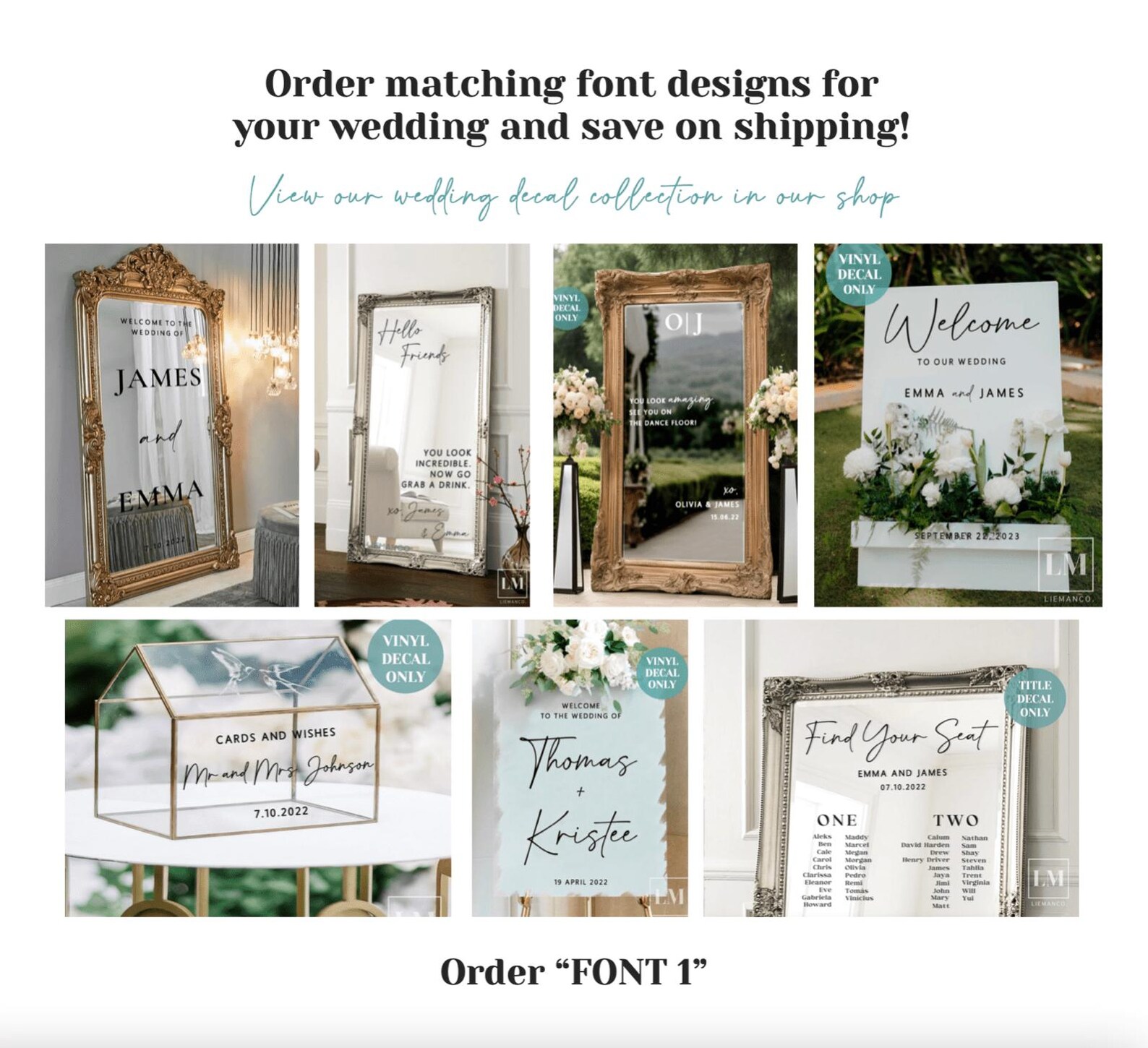Personalised Wedding Entrance Decal Custom Wedding Welcome Mirror Decal ...