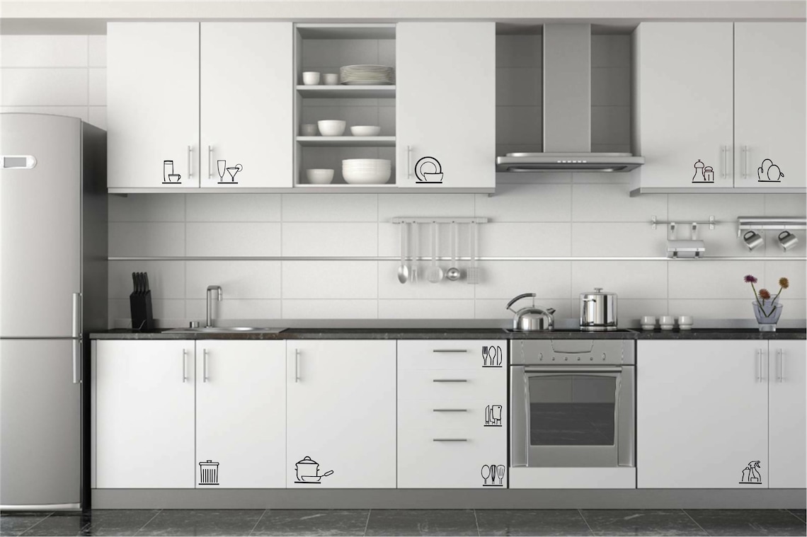 Kitchen Cabinet Decal Airbnb Kitchen Label Office Pantry - Etsy