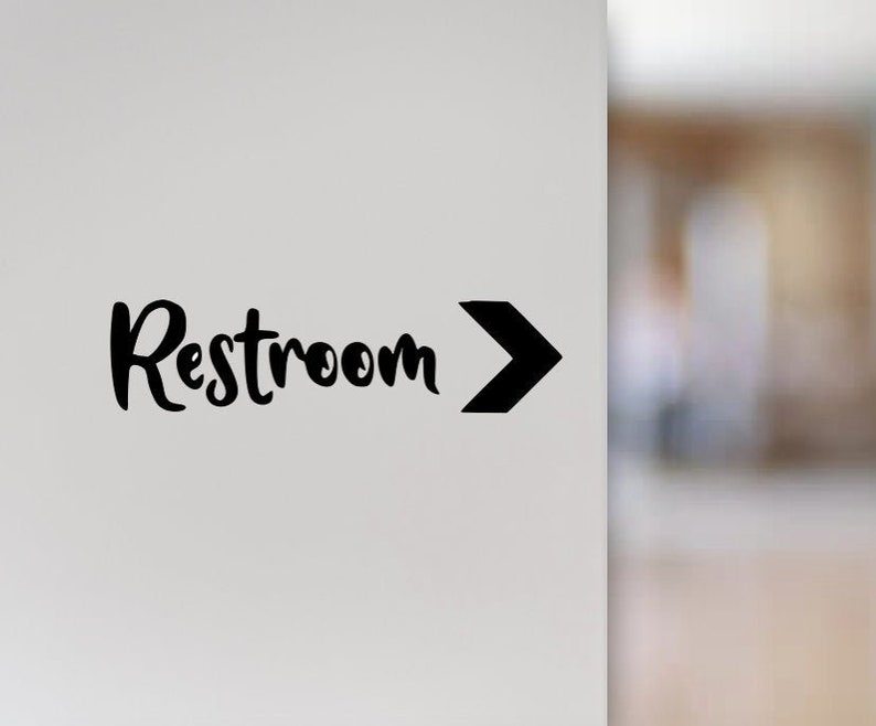 Bathroom Signs Vinyl Decal Toilet Stickers Restroom Labels - Etsy