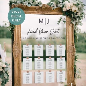 Mirror Seating Chart Header Decal Find Your Seat Wedding Sign Decal ...