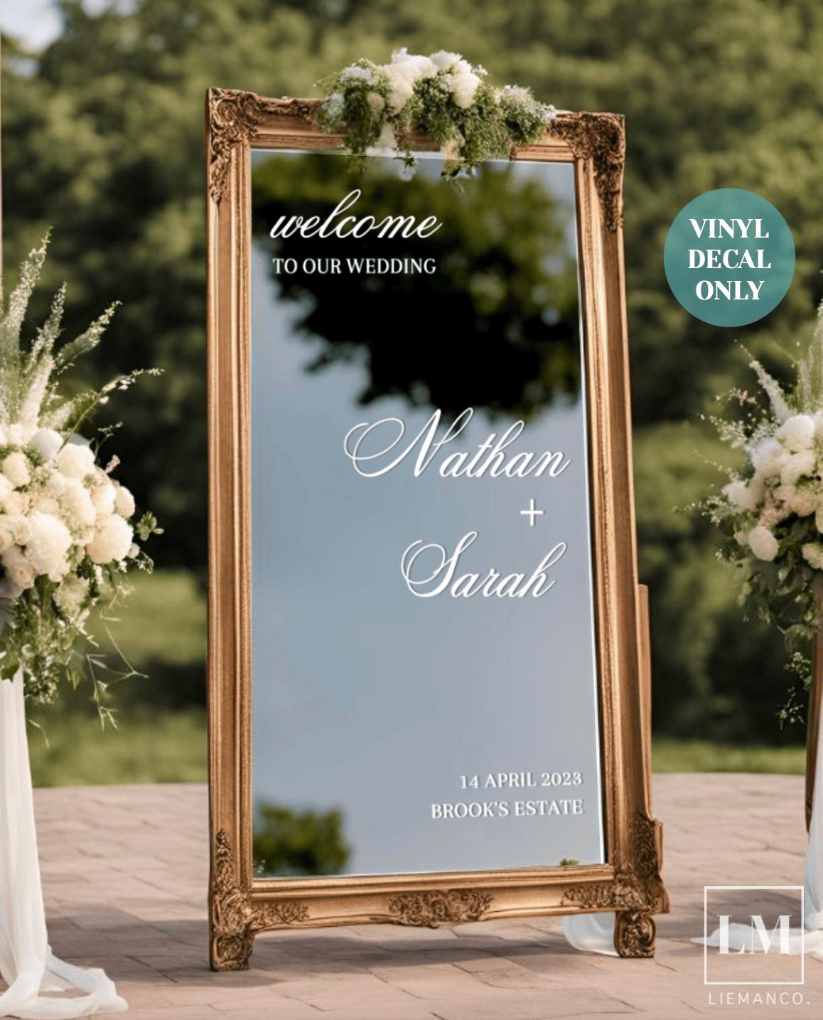 Personalised Selfie Sign Mirror Decal, DIY Wedding Entrance Mirror ...