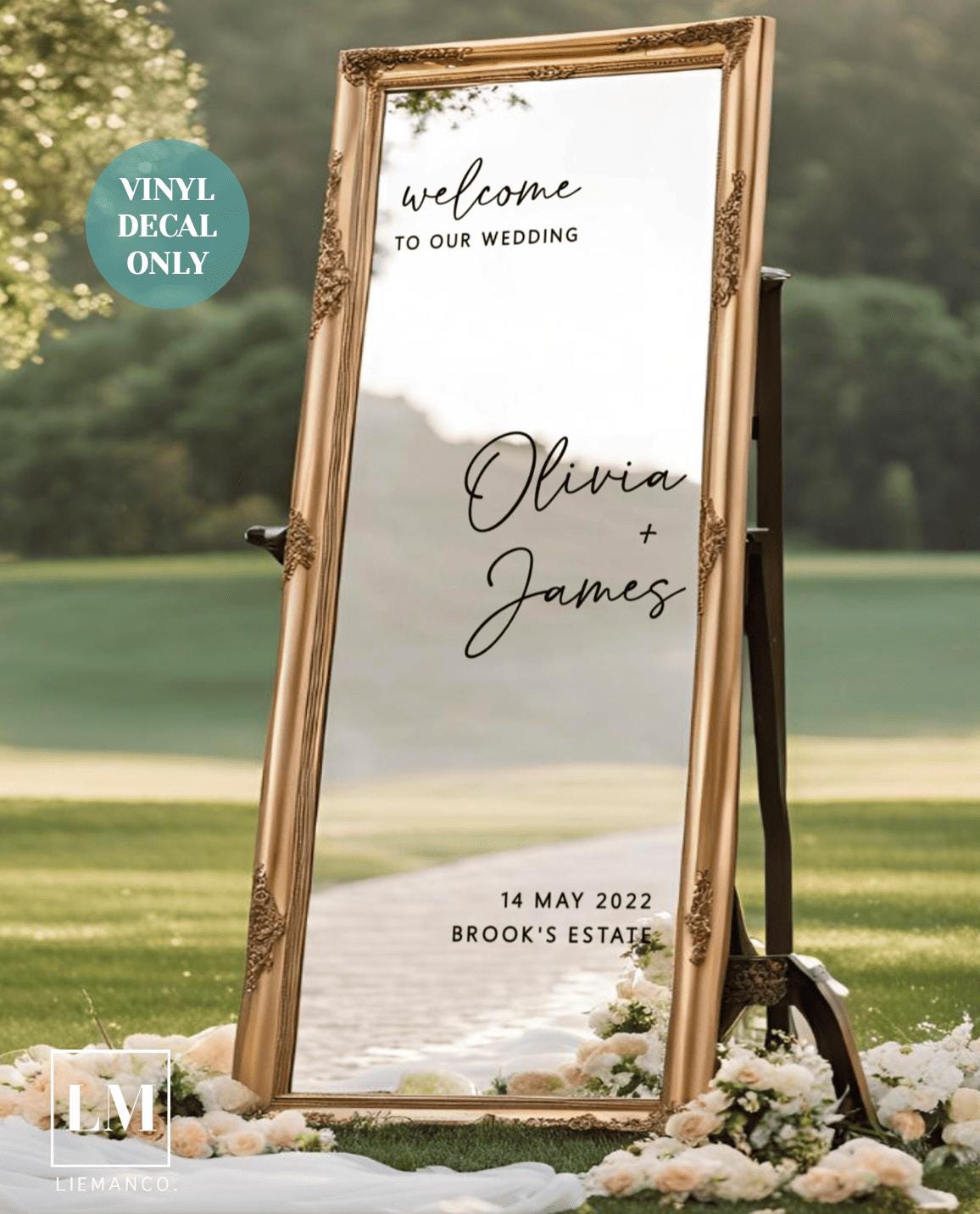 Personalised Selfie Sign Mirror Decal, DIY Wedding Entrance Mirror ...