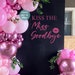 Kiss the Miss Goodbye Backdrop Decal Bachelorette Party Decor Pink ...