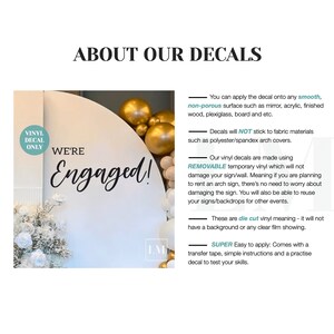 We're Engaged Sign Vinyl Decal Engagement Party Backdrop Decal for ...