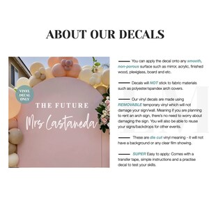 Future Mrs Balloon Arch Decal for Bridal Shower Decor Personalised ...