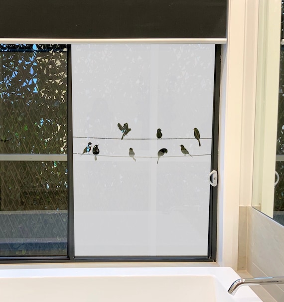 Birds Frosted Privacy Film Birds on Wire Frosted Window - Etsy