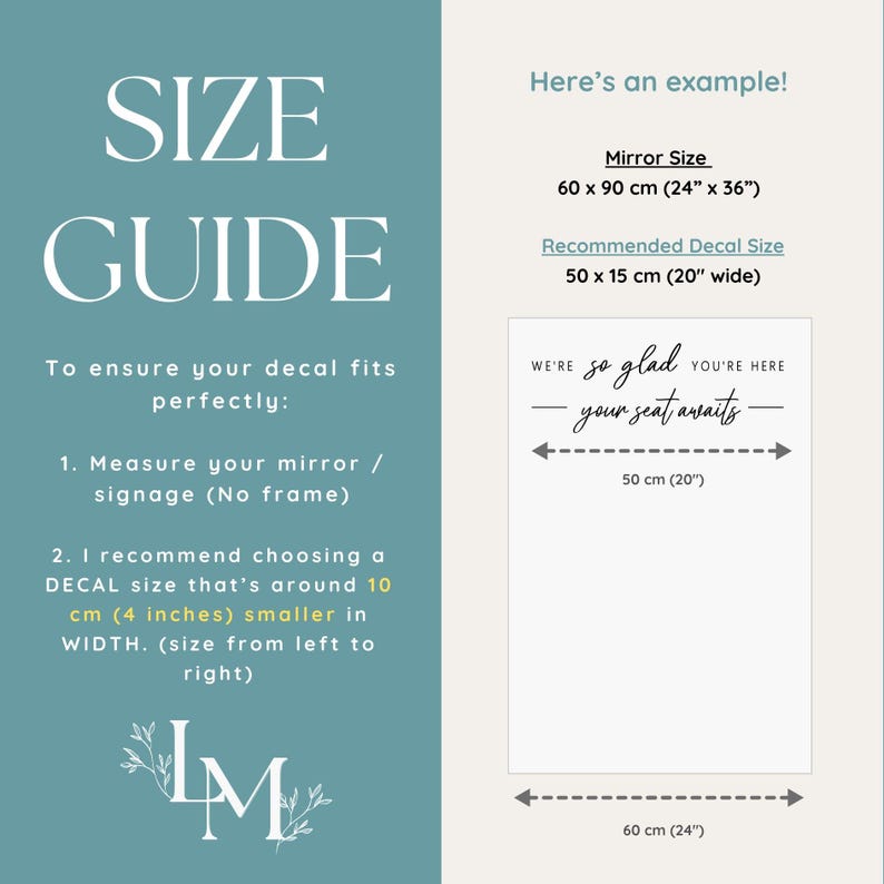 Elegant Seating Chart Header Decal, You Seat Awaits Mirror Sign ...