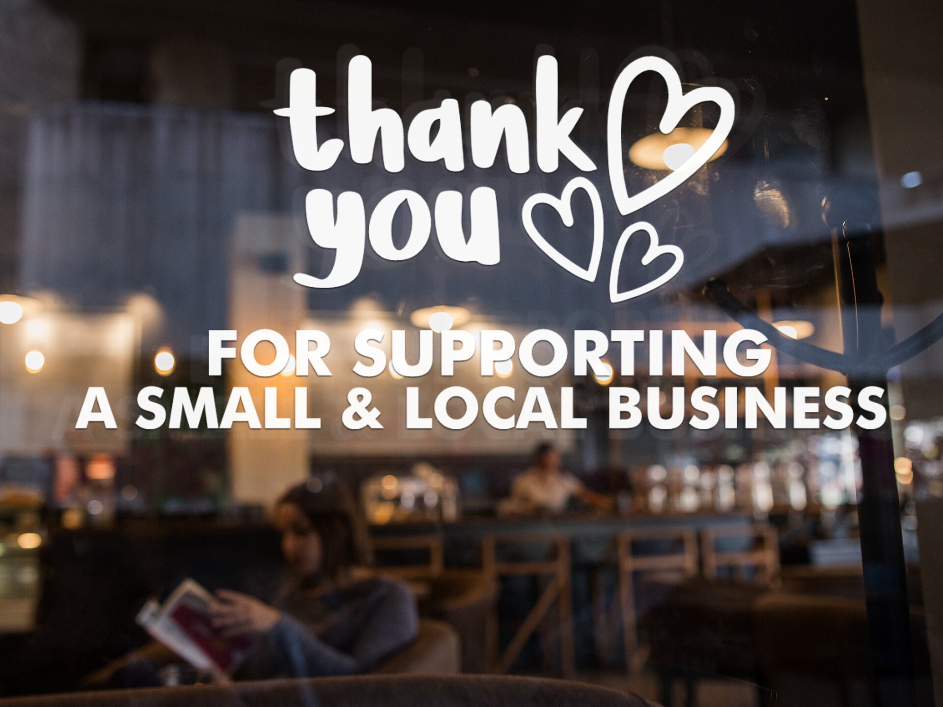 Thank You for Supporting A Small & Local Business Decal, Shop Front ...