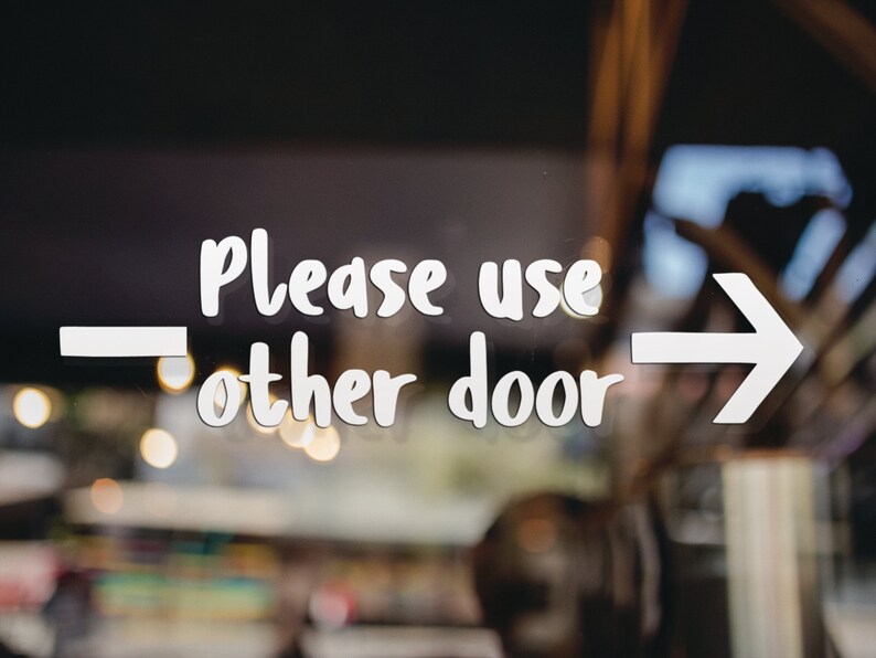Please Use Other Door Vinyl Sticker, Home / Business Door Sign Sticker ...