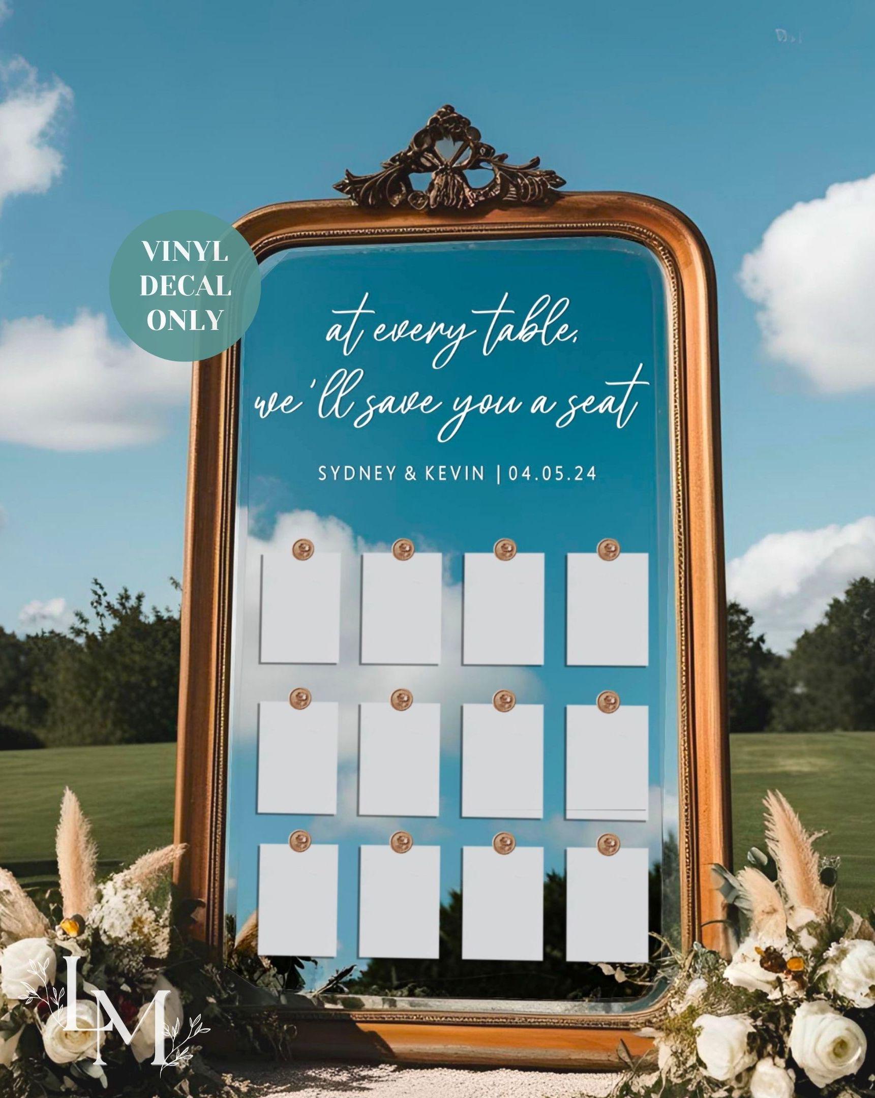 At Every Table Vinyl Wedding Seating Chart Decal Custom Table Chart ...