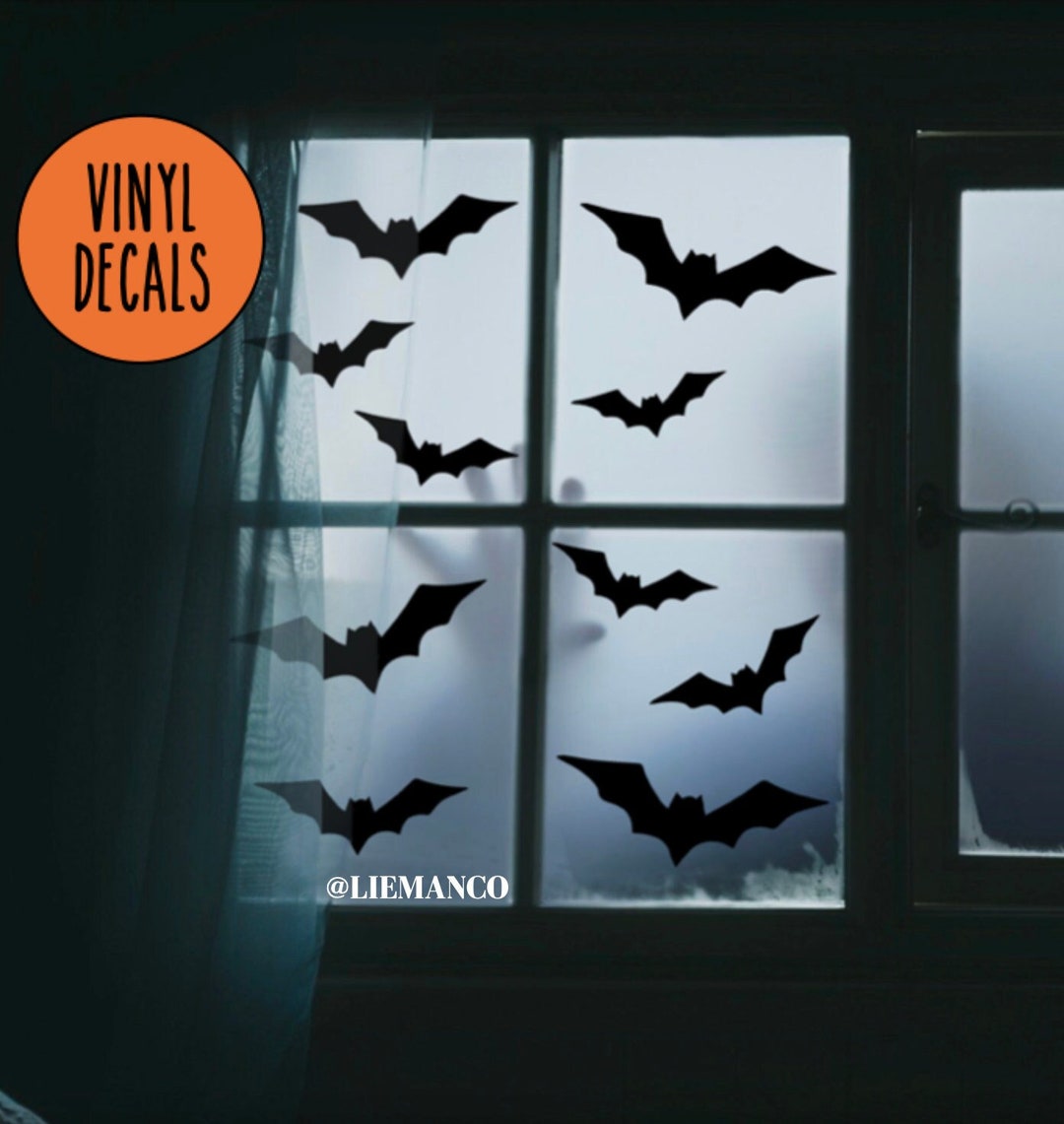 Halloween Bat Decals, Spooky Bat Vinyl Decal, Halloween Window Decal ...