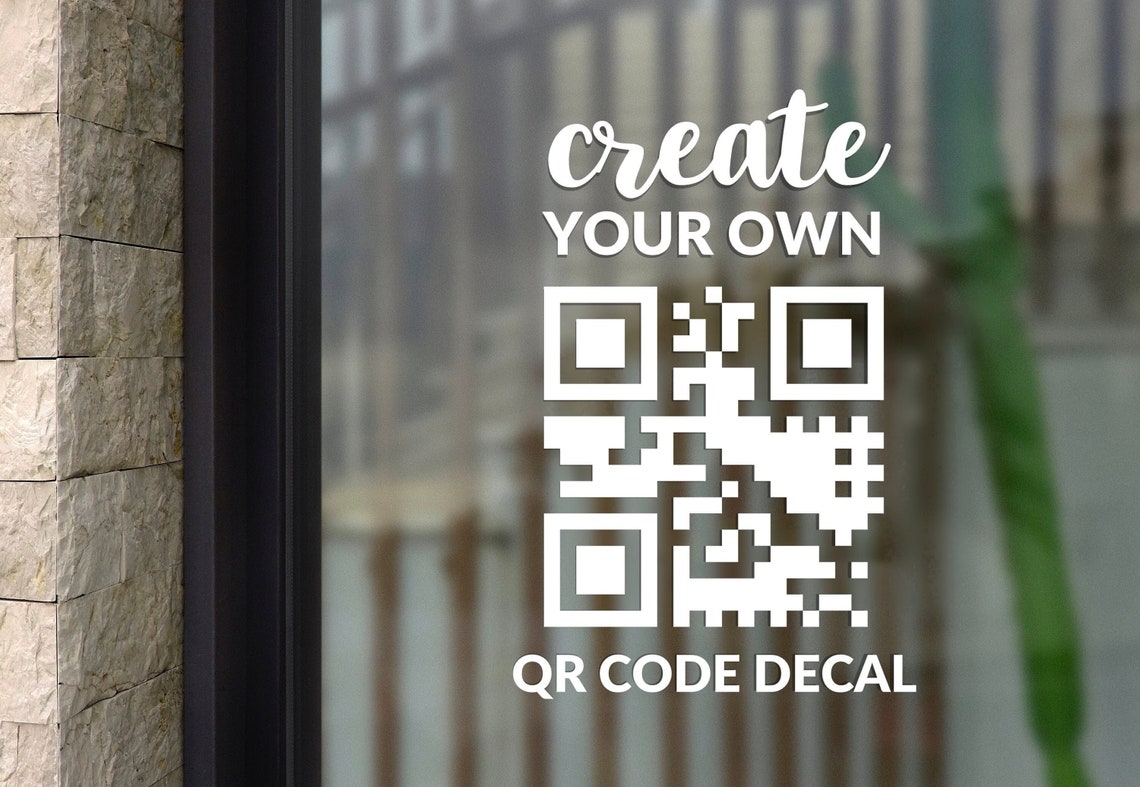 Custom QR Code Window Decal, Scannable Business Decal, Design Your Own ...
